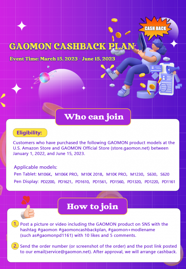 GAOMON CASHBACK PLAN
